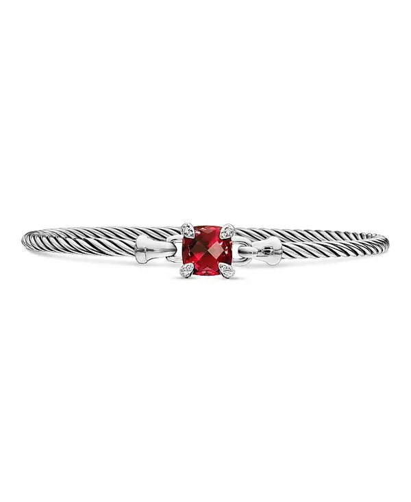 David Yurman Chatelaine Bracelet With Garnet And Diamonds