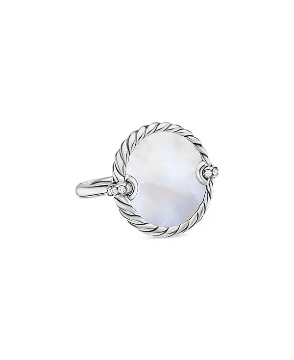 David Yurman Dy Elements Stone And Diamond Ring - Mother Of Pearl