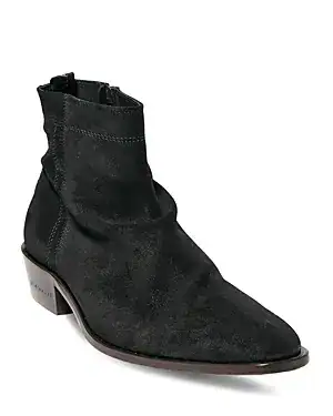 Allsaints Harris Side Zip Slouch Boots In Black - 40% Off 