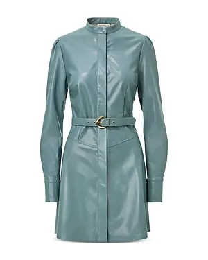 Nicholas Alexis Faux Leather Belted Dress In Sage - 55% Off | Editorialist