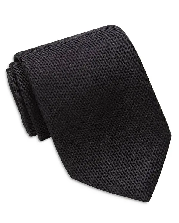 David Donahue Corded Weave Silk Tie - Black