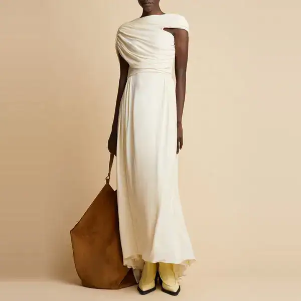 Khaite The Sloan Dress - Cream | Editorialist