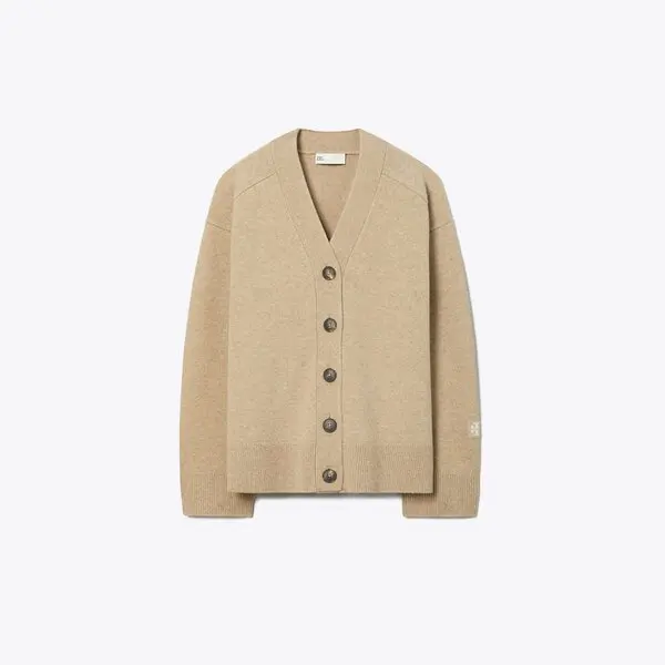 Tory Burch Wool Cardigan - Oatmeal Melange