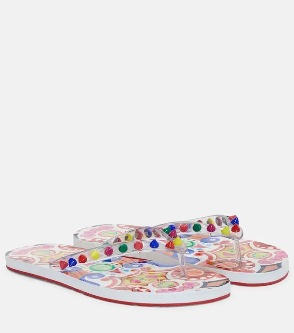 CHRISTIAN LOUBOUTIN Loubi Flip Spikes Thong Sandals