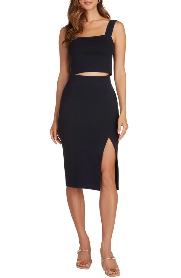 Willow Edie Two-Piece Rib Knit Dress In Navy - 50% Off | Editorialist