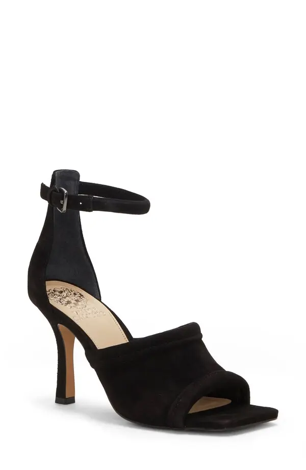 Vince Camuto Breanele Sandal In Black Suede 40% Off Editorialist