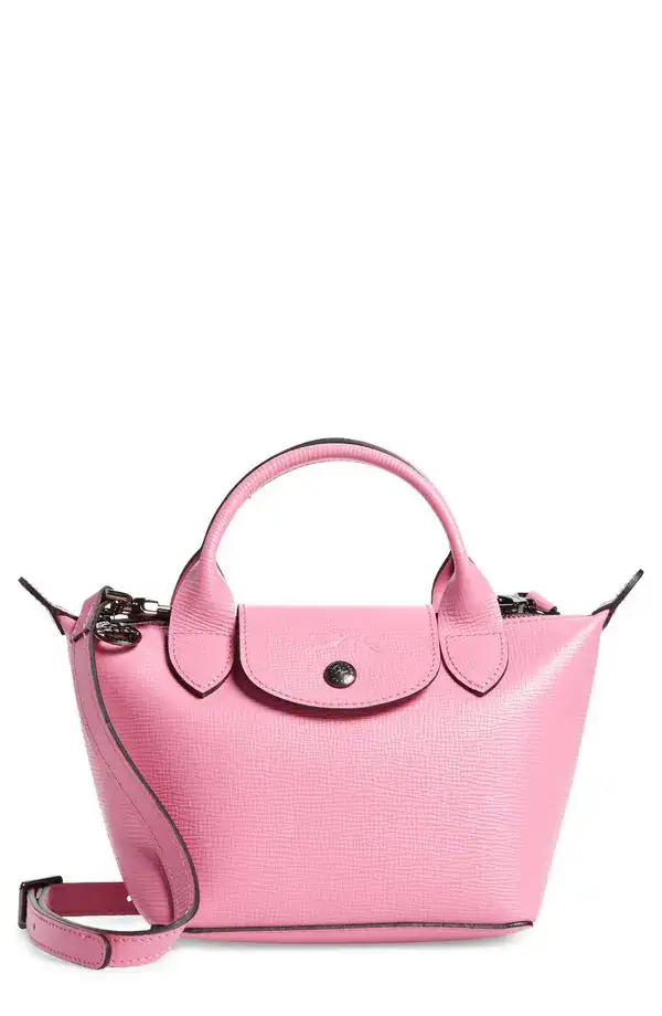 Longchamp Le Pliage Cuir Xs Leather Satchelpink - Peony | Editorialist