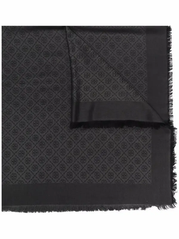 Tory Burch Medallion-embroidery Fringed Scarf