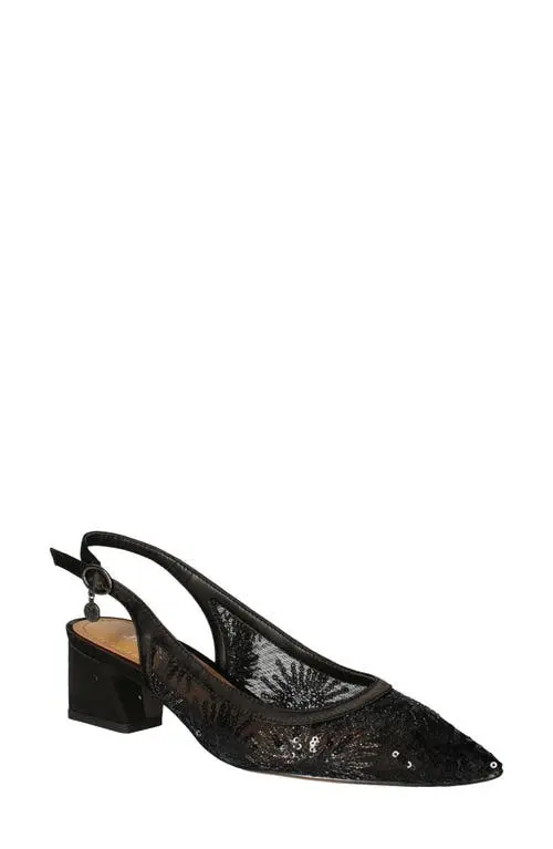 J. Reneé Juliah Slingback Pump - Black Sequin Mesh