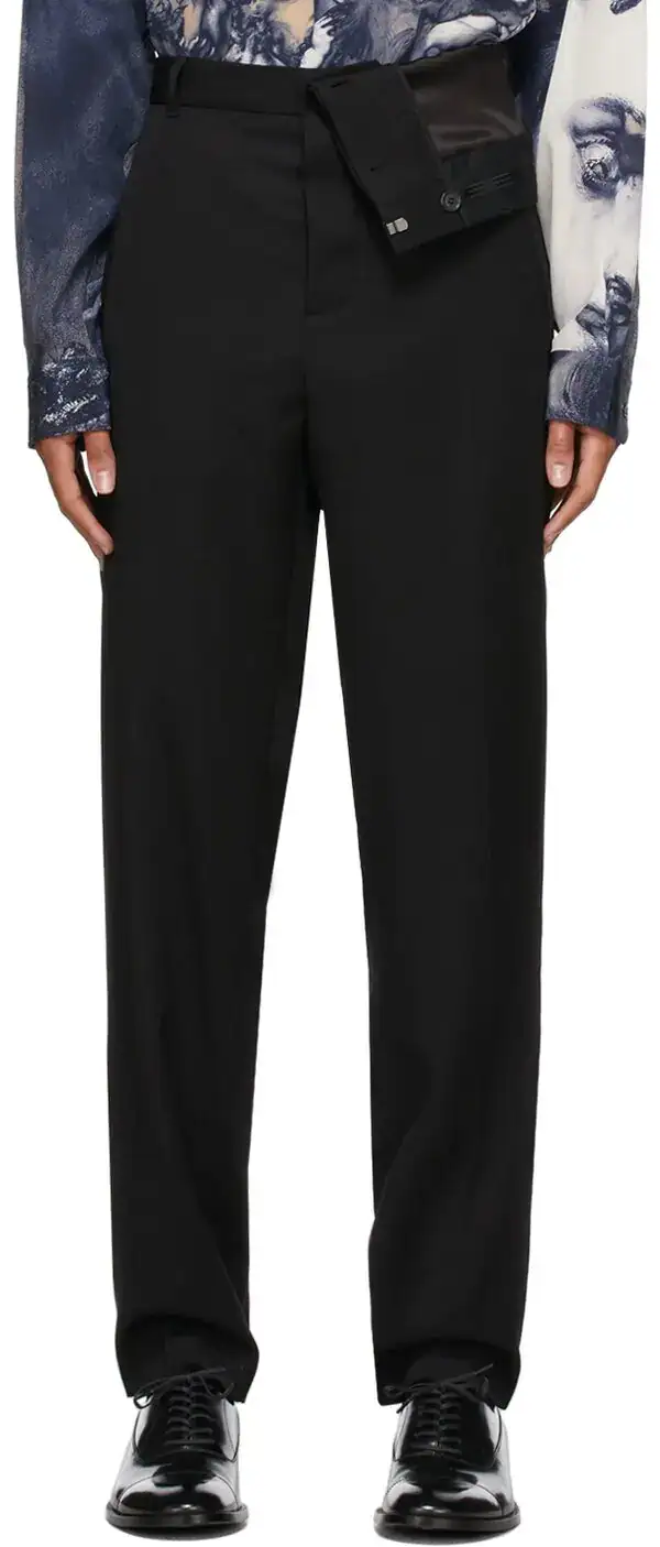 Y/Project Classic Asymmetric Waist Trousers In Black - 31% Off