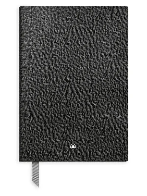 Mont Blanc Textured Leather Notebook - Silver | Editorialist