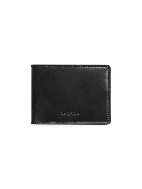 Shinola Slim Leather Bi-fold Wallet - Black | Editorialist