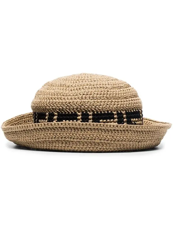 Fendi Ff Crochet Bucket Hat - Brown | Editorialist