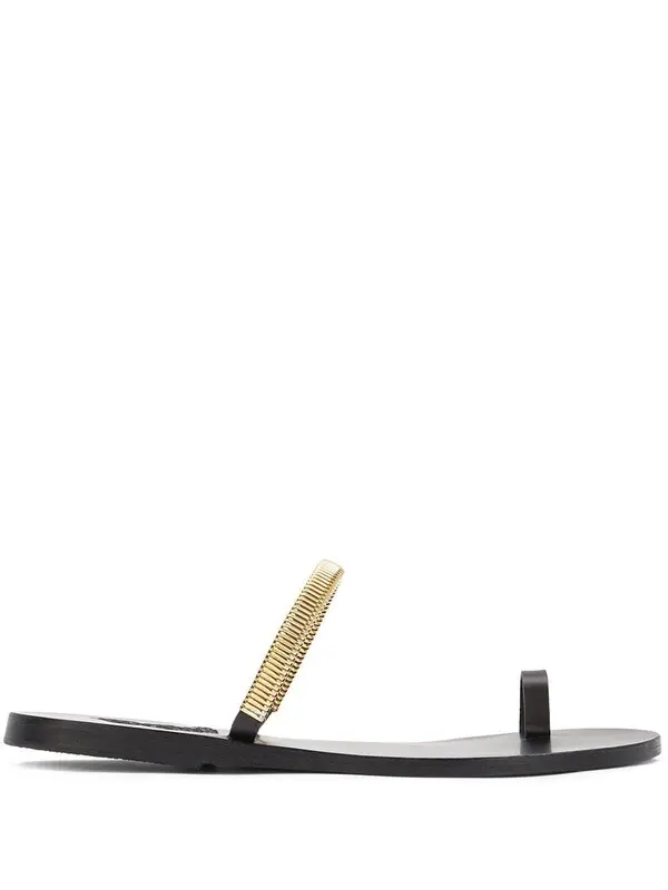 ANCIENT GREEK SANDALS Konaki Chain-embellished Sandals - Black