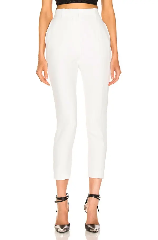 Alexander McQueen High-waisted Cigarette Pant - Ivory