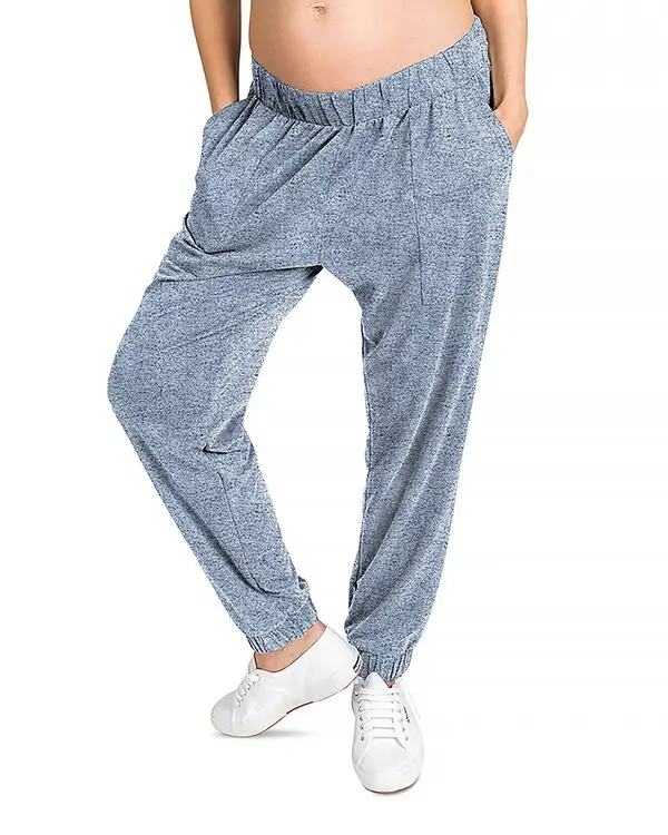 NOM MATERNITY Jenna Maternity Pants - Grey Hacci