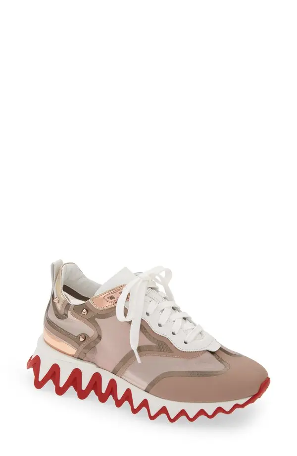 CHRISTIAN LOUBOUTIN Sharkina Spike Low Top Sneaker - Desert/ Metal ...