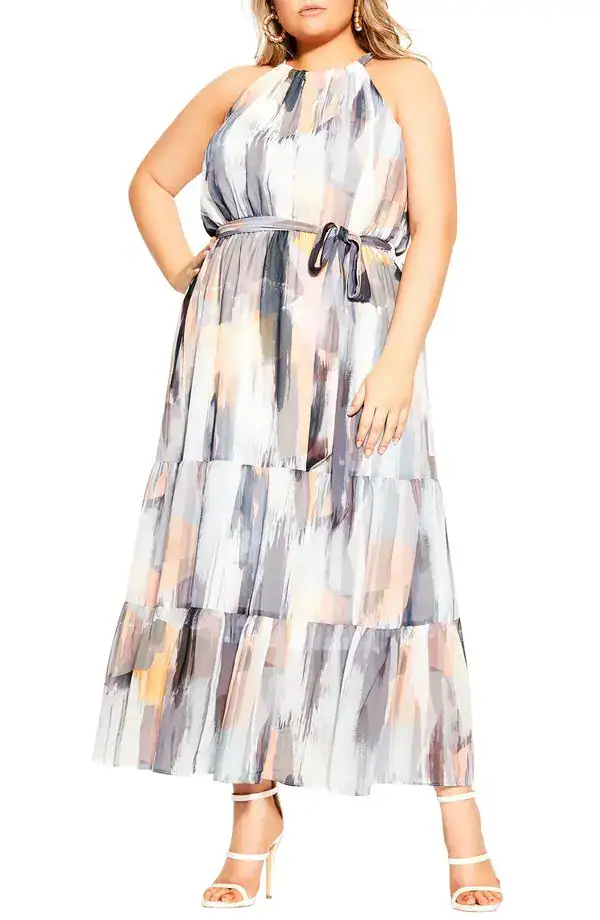 city chic halter dress City Chic | Halter Pleat Dress - Black
