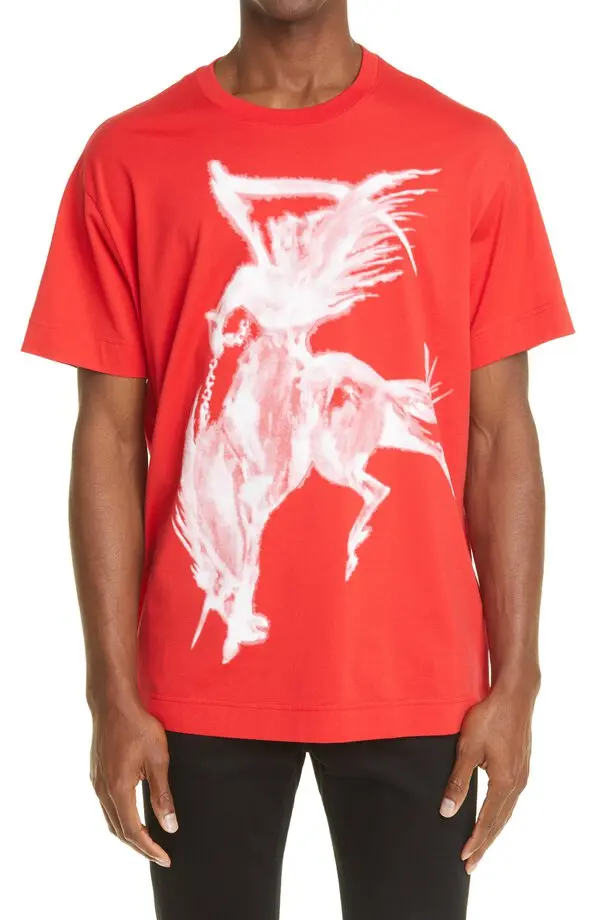 Givenchy Gothic Logo Print Oversize Tee - Red | Editorialist