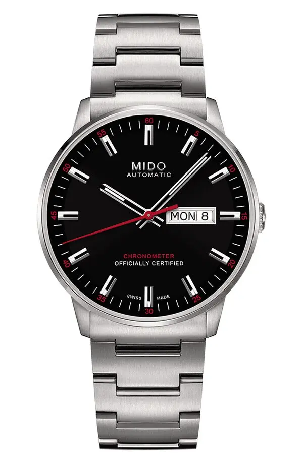 MIDO Commander Chronometer Bracelet Watch - Silver/ Black | Editorialist