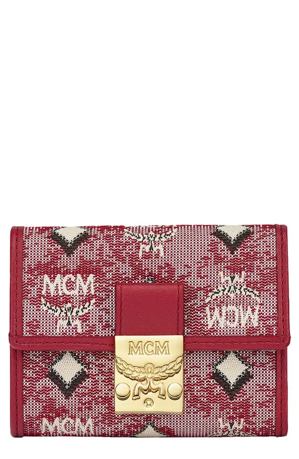 Mcm Mini Trifold Wallet - Red | Editorialist