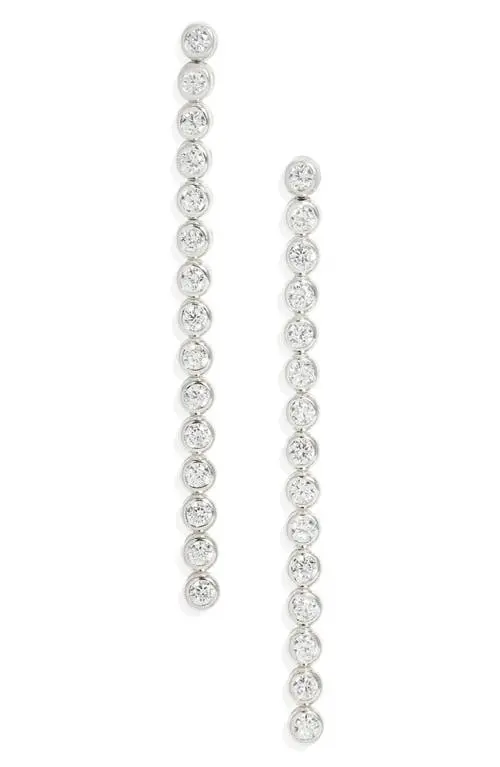 SHYMI Round Cubic Zirconia Drop Earrings - Silver