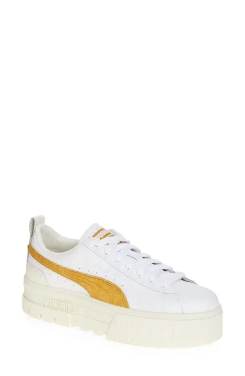 PUMA Mayze Classic Platform Sneakers - Puma White-archive Gold