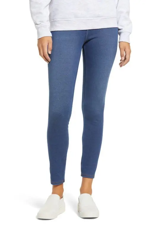 Hue High Waist Winter Denim Leggings - Med Wash
