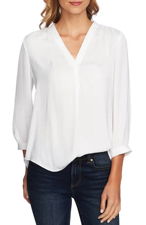 Vince Camuto Rumple Satin Top - New Ivory