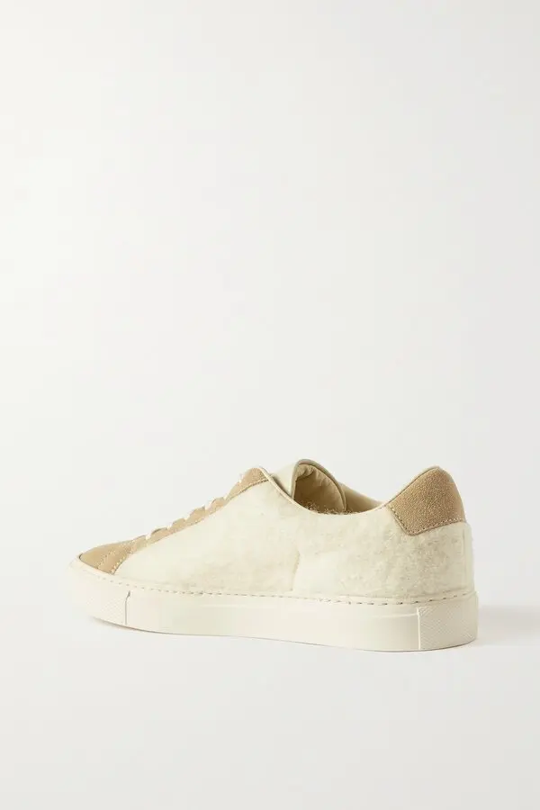 Common Projects Retro Leather-Trimmed Wool And Suede Sneakers In