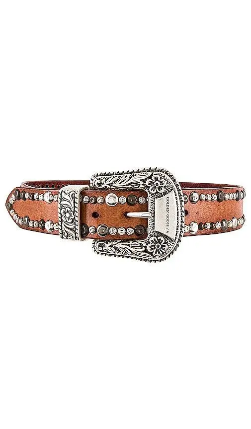  Hip Lace Washed Belt in Cuoio Golden Goose Deluxe Brand Hip Lace Leather Belt – Ellie Belle main image 4