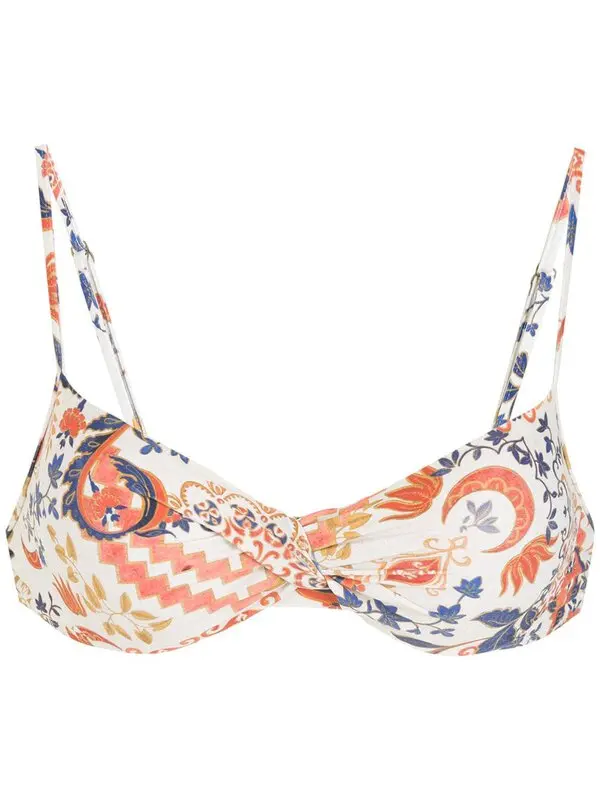 LYGIA & NANNY Fiji Printed Bikini Top - Neutrals