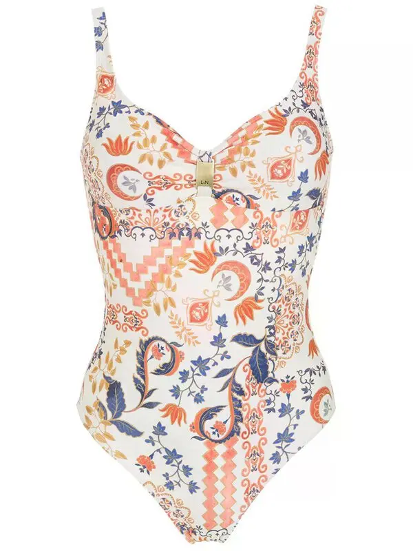 LYGIA & NANNY Roberta Graphic-print Swimsuit - Neutrals