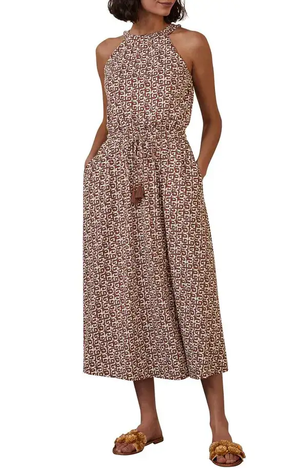 Boden Halter Neck Jersey Midi Dress In Red Moroccan Tile - 45% Off |  Editorialist