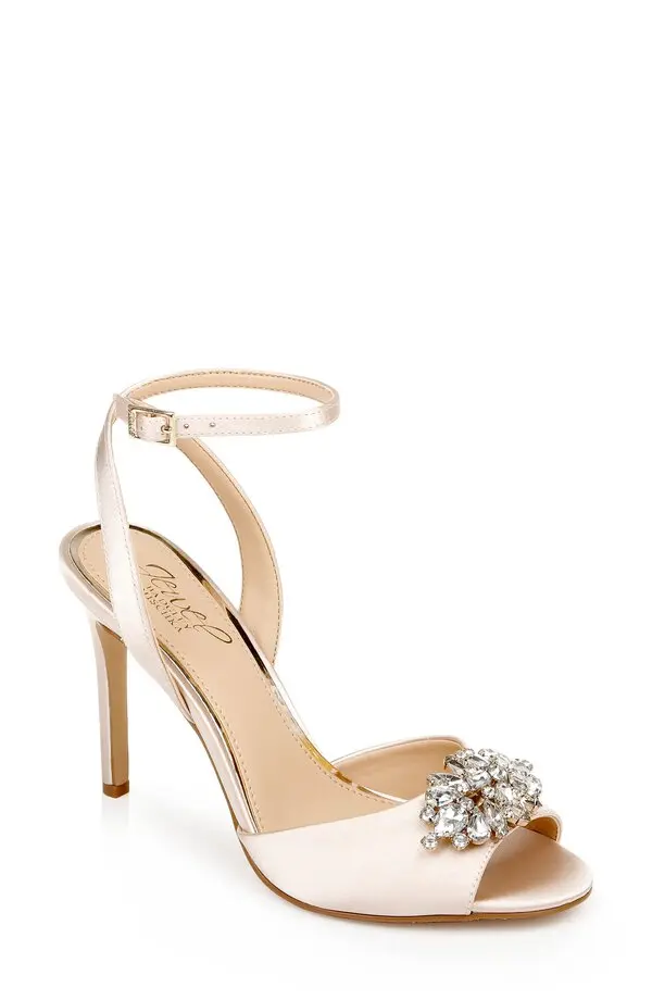 Badgley Mischka Jessa Sandal In Champagne 50% Off Editorialist