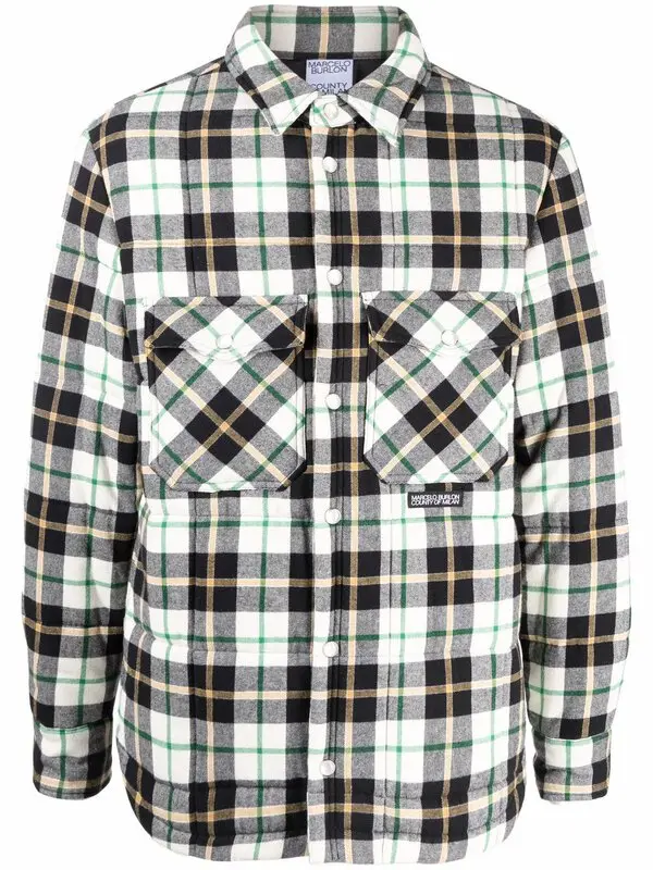 COUNTY OF MILAN Logo-patch Plaid Shirt