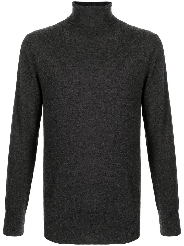 N.peal Fine Knit Roll Neck Jumper - Grey