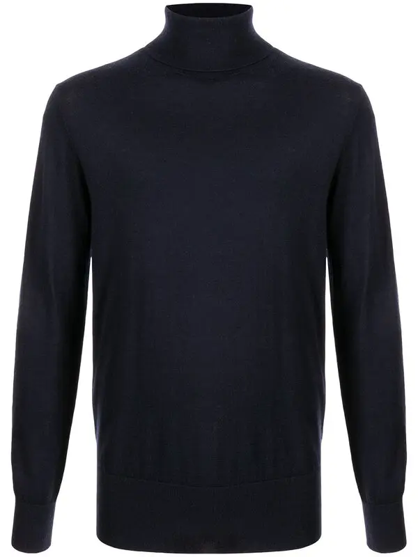 N.peal Fine Knit Roll Neck Jumper - Blue
