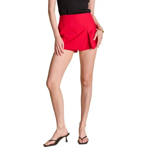 English Factory Slit Detail Skort - Red
