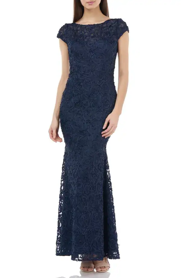 js collections soutache mesh dress Addilyn Soutache Mesh Stole Dress