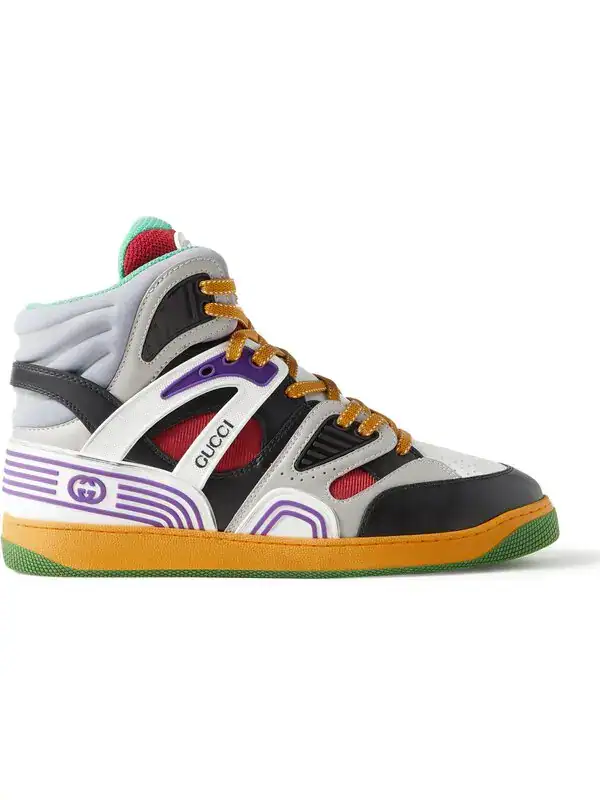 Gucci Basket Rubber-Trimmed Demetra High-Top Sneakers  display picture 3