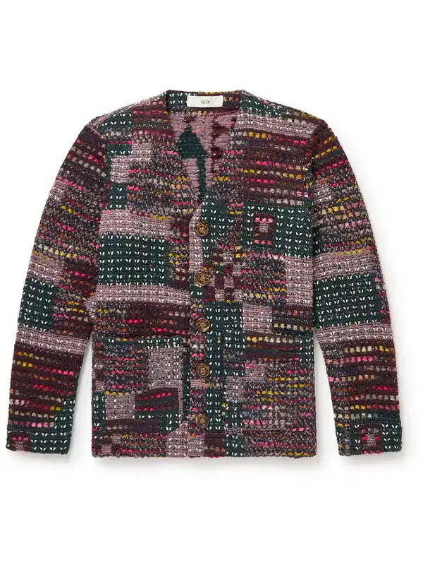 SéFr Gote Patchwork Open-Knit Cardigan L - Multi | Editorialist
