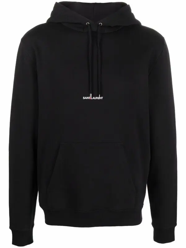 Saint Laurent Logo-print Hoodie - Black