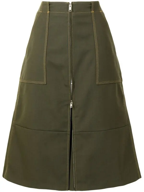 AMBUSH A-line Midi Skirt - Green