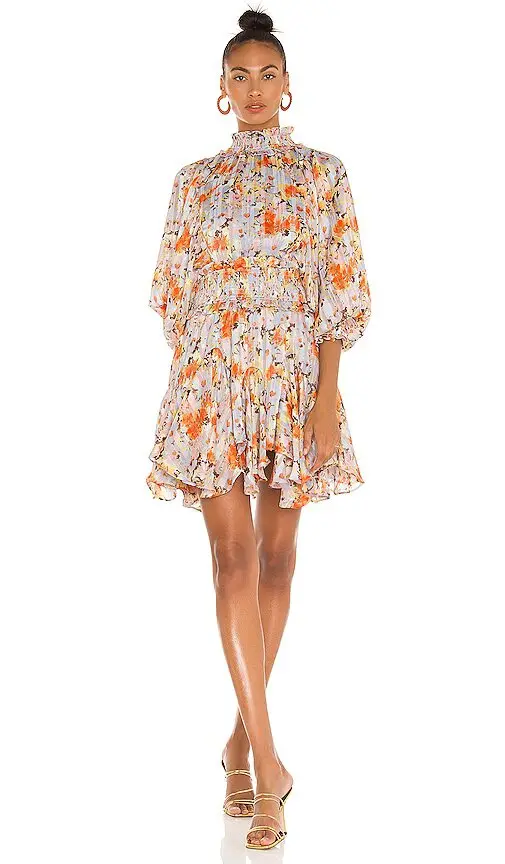 Elliatt Carbeen Dress In Cream,Orange - Multi | Editorialist
