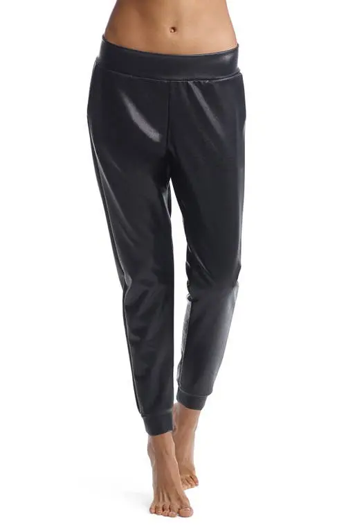 Commando Faux Leather Jogger - Black
