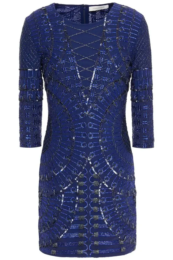 Pierre Balmain Embellished Stretch-Tulle Mini Dress In Indigo - 58% Off |  Editorialist
