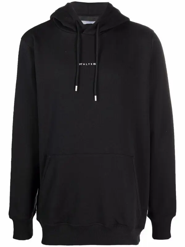1017 Alyx 9sm Logo-print Pullover Hoodie - Black