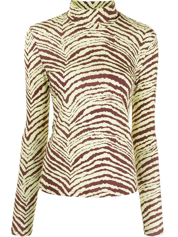 Proenza Schouler White Label Tiger-print High-neck Top
