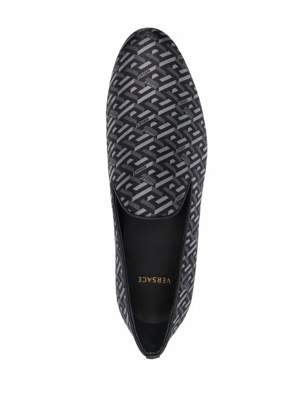 Versace La Grega Jacquard Loafers In Black - 50% Off  display picture 1